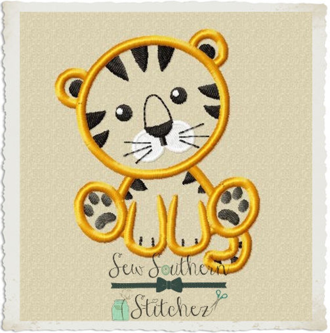 Baby Tiger Applique Design Instant Download | Etsy