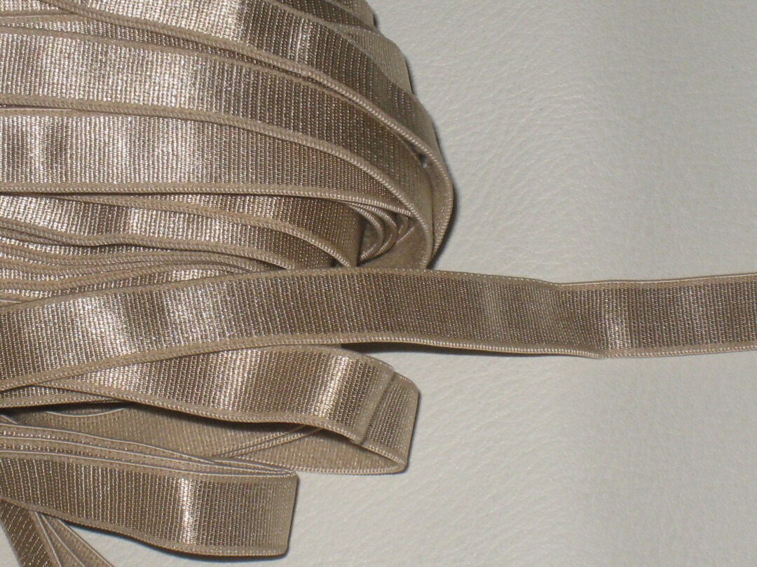 6 Yards 1/2" Width Light Bronze Gold Color Heavy Duty Elastic Band Trim ...