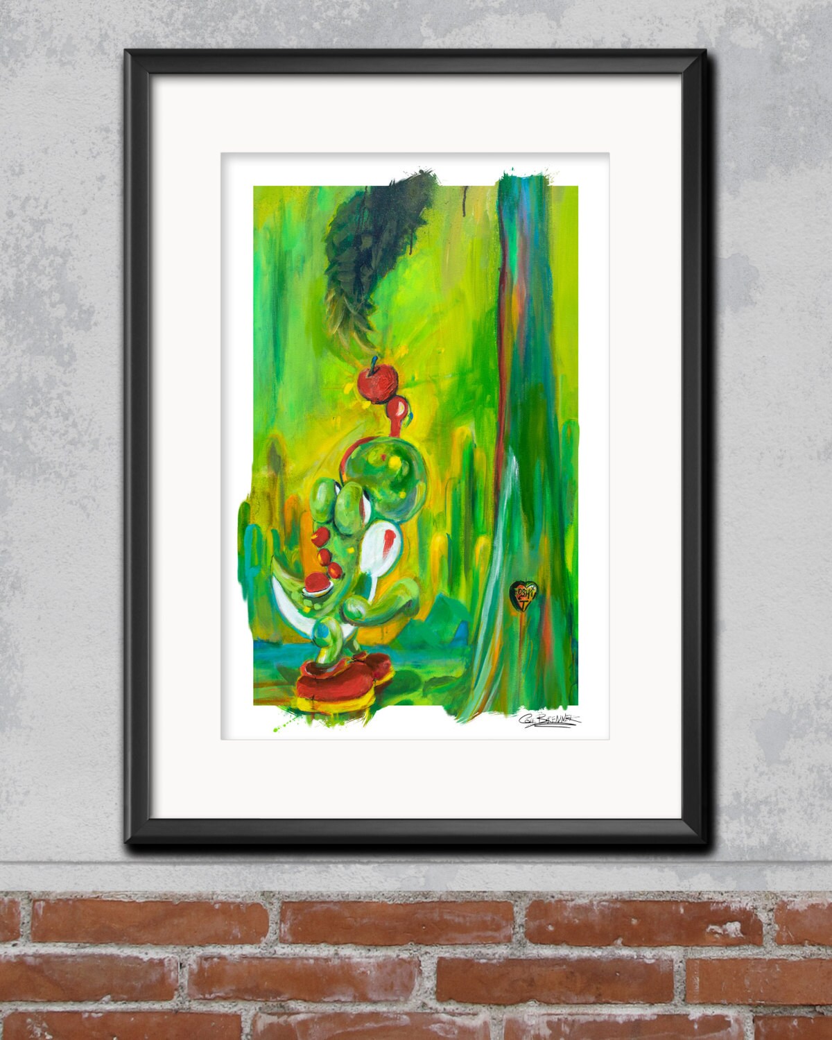 Nintendo Fan Art, Yoshi, 13x19 Art Print, the Giving Tree, Painted by ...