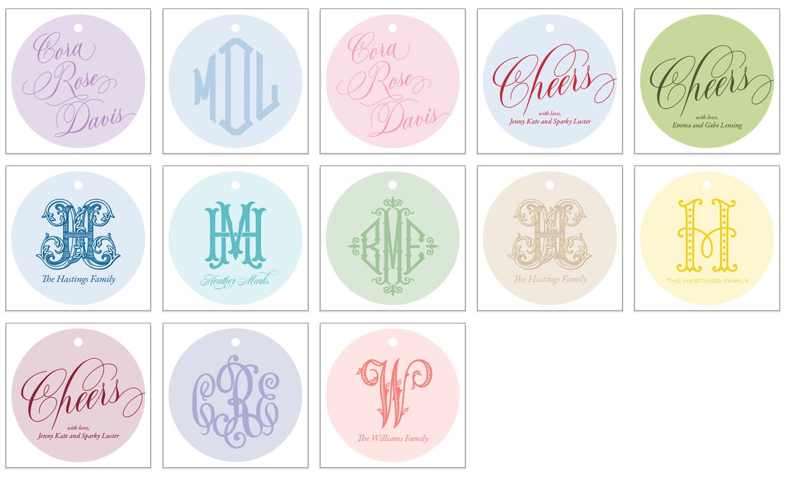 Personalized Round Gift Tags - Etsy