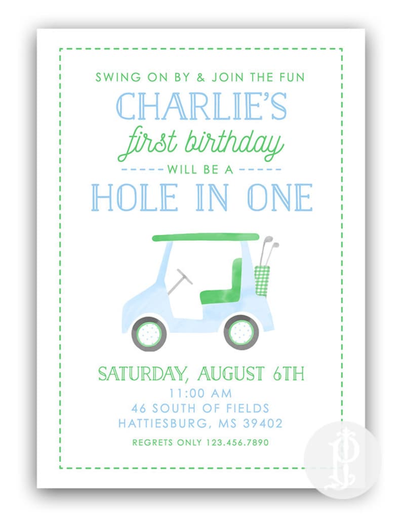Watercolor Golf Birthday Invitation - Etsy