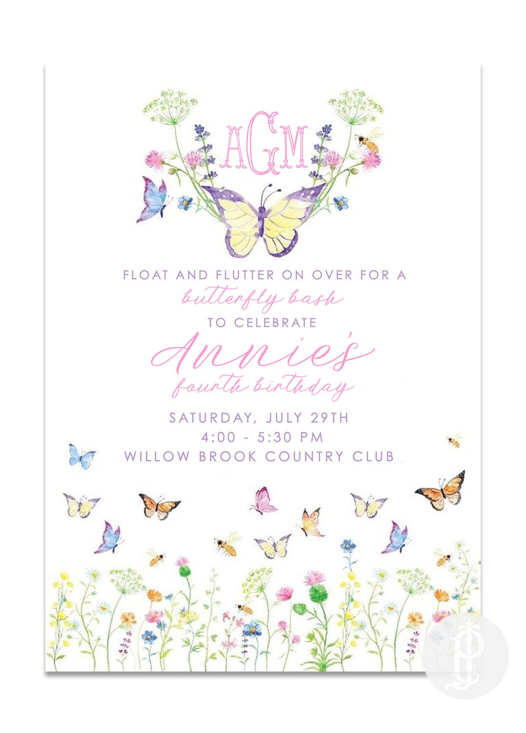 Watercolor Butterfly Bash Birthday Invitation - Etsy