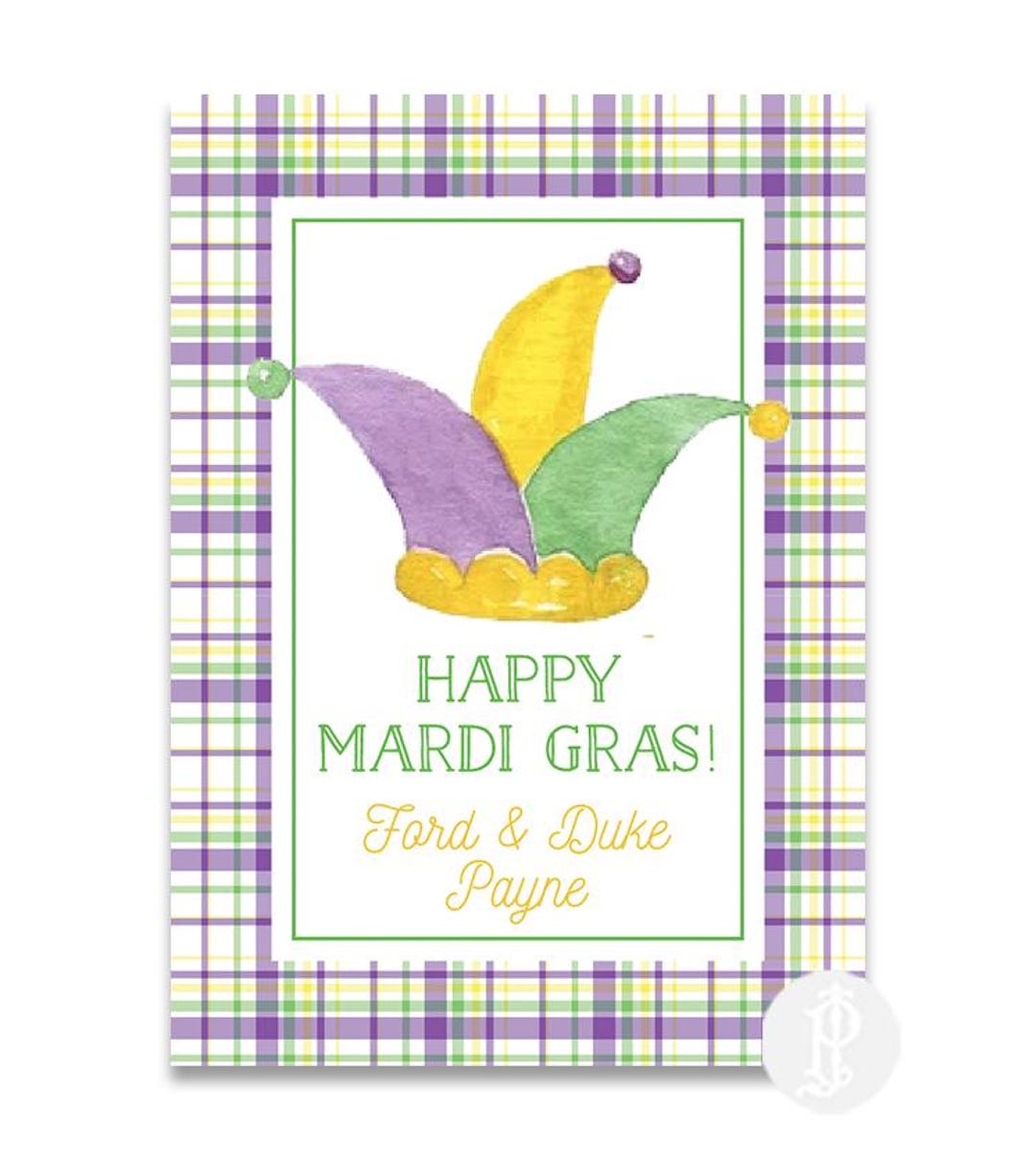 Mardi Gras Tag / Boys Mardi Gras Gift Tag - Etsy