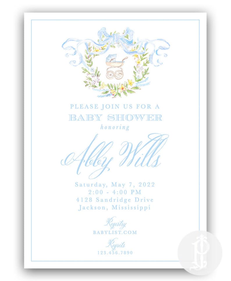 Watercolor Baby Boy Shower Invitation - Etsy