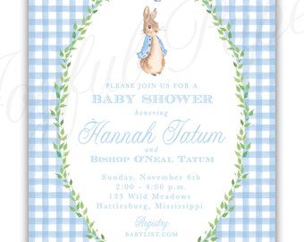 EDITABLE Peter Rabbit Baby Shower Invitation - Etsy