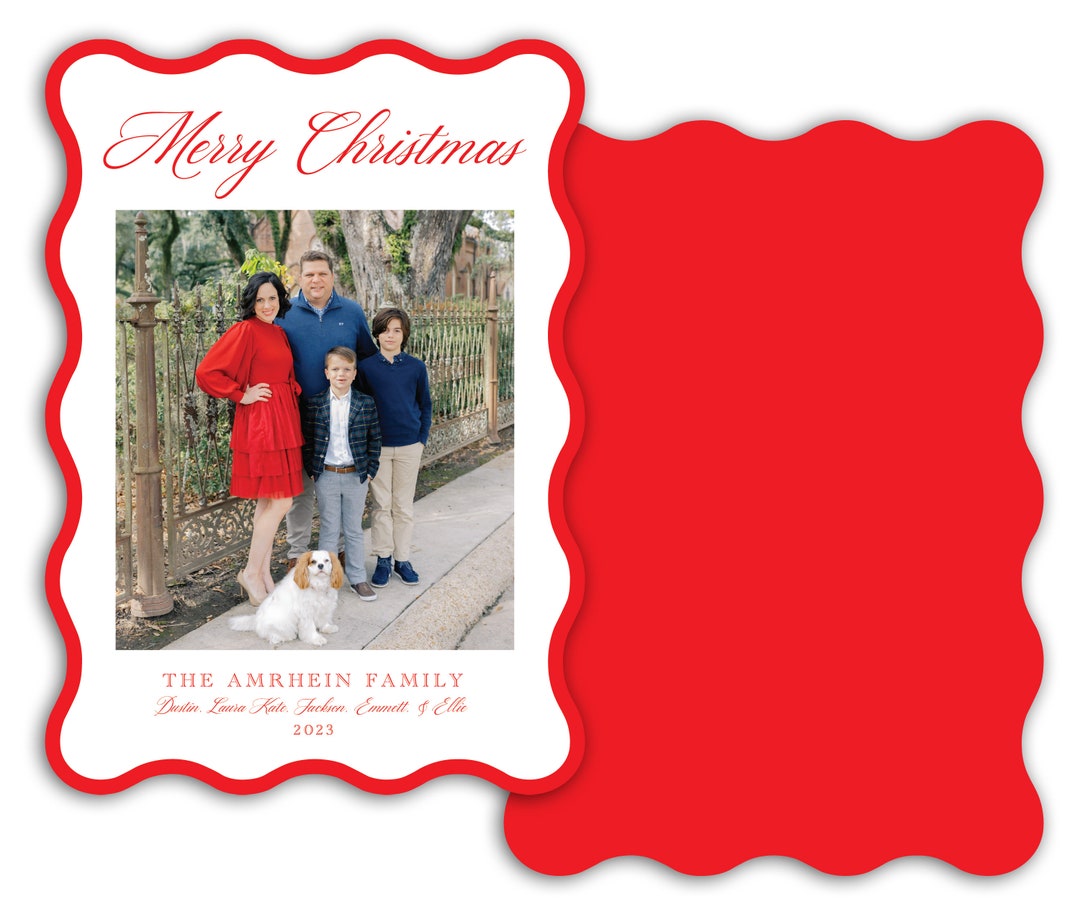 Wavy Color Match Scallop Christmas Cards - Etsy