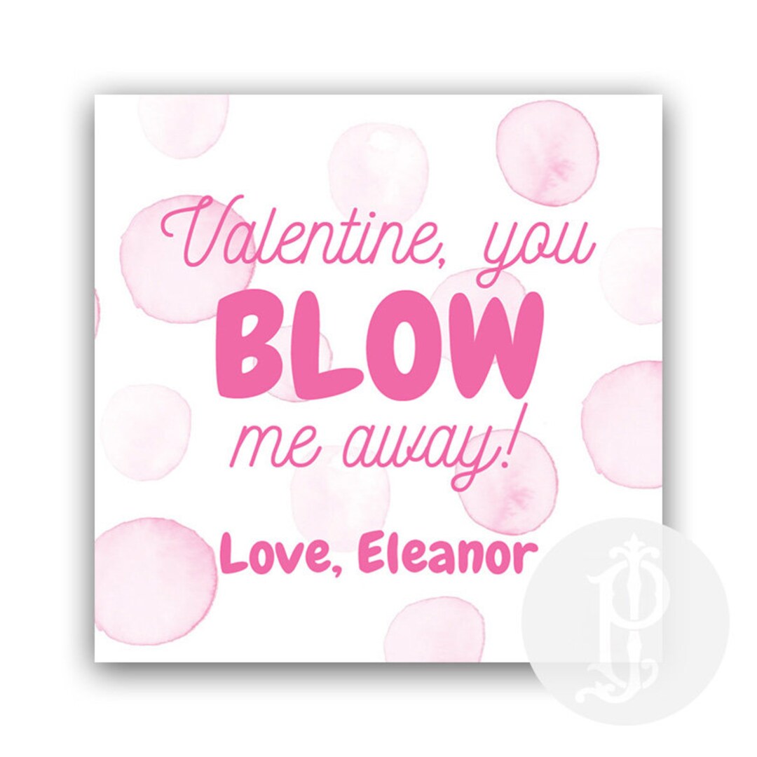 Valentine's Day Tag, Bubbles, Bubble Gum - Etsy