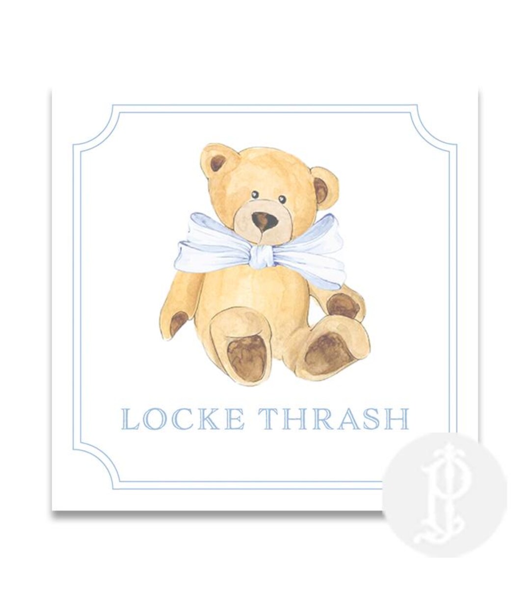 Teddy Bear Gift Tag / Boys Calling Card / Enclosure Card / Boys ...