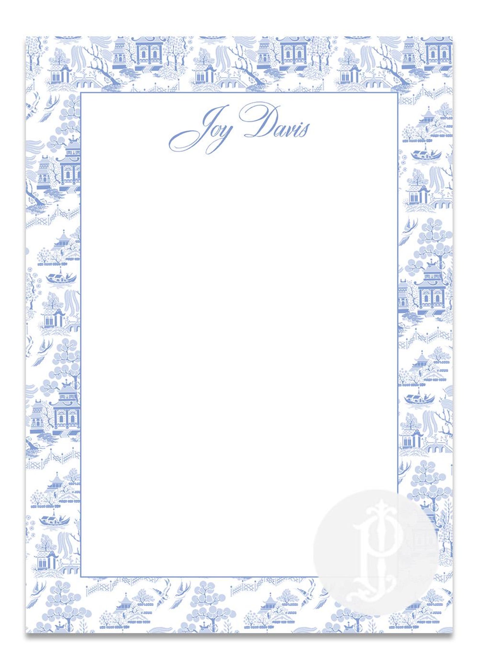 Personalized Chinoiserie Notepad - Etsy