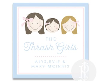 Watercolor Monogram Rocking Horse Crest Personalized Gift Tag / Calling ...