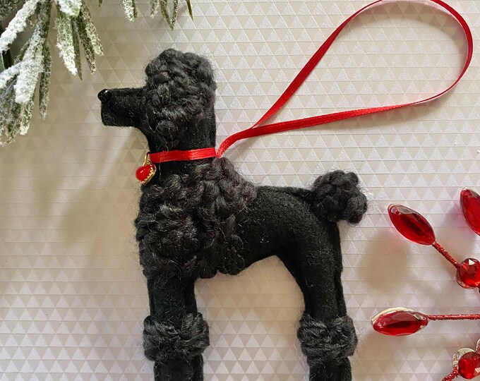 Felt Poodle Ornament, Black Poodle Ornament, Handmade Felt Ornament - Etsy