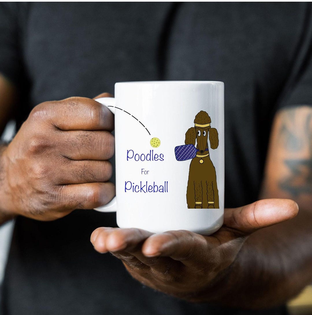 Poodle Mug, 15 Oz Poodles for Pickle Ball, Ceramic Mug Poodle Gift ...