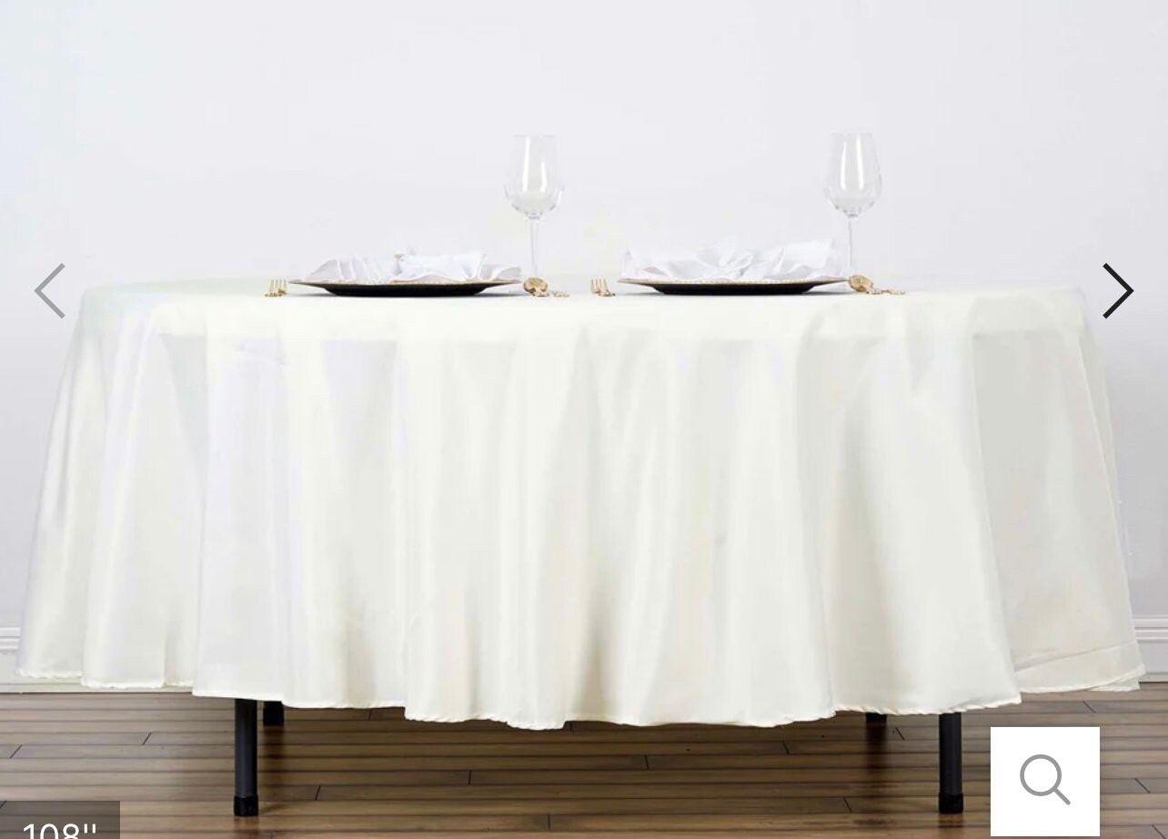 70 90108 120132 Ivory Polyester Table Linen Round Rental Available - Etsy