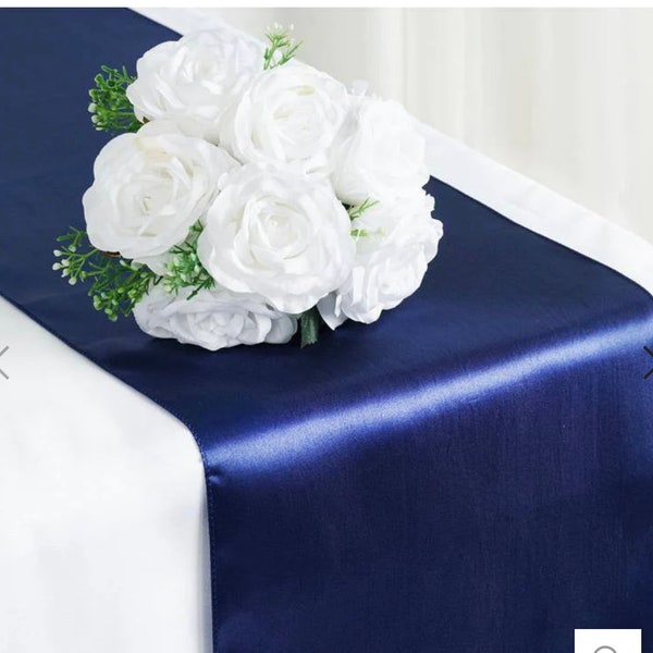 Satin Blue Table Runner - Etsy