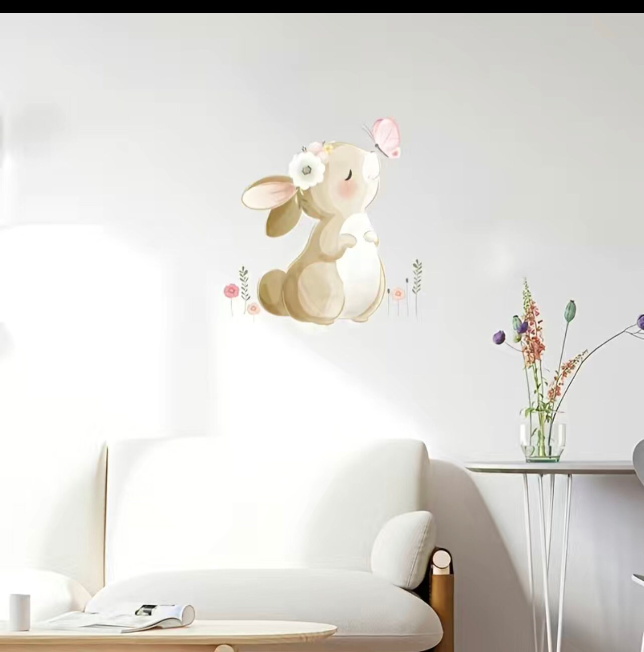 1 Pc Wall Stickers, Cartoon Bunny Home Wall Decoration Wall Sticker ...