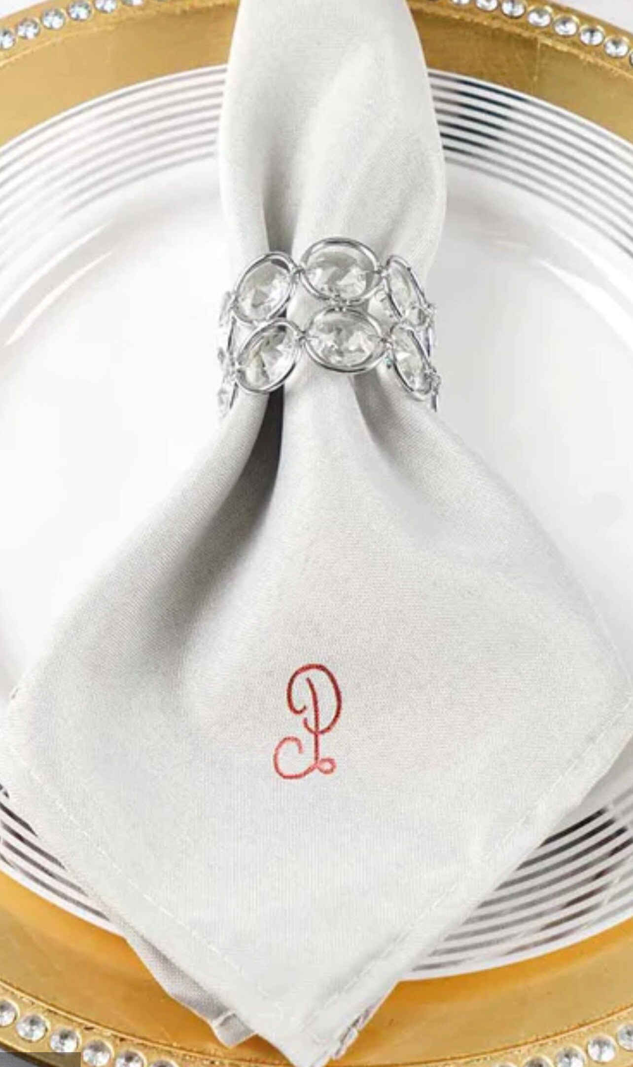 50 Pack Personalized Monogram Cloth Dinner Napkins, Custom Printed ...
