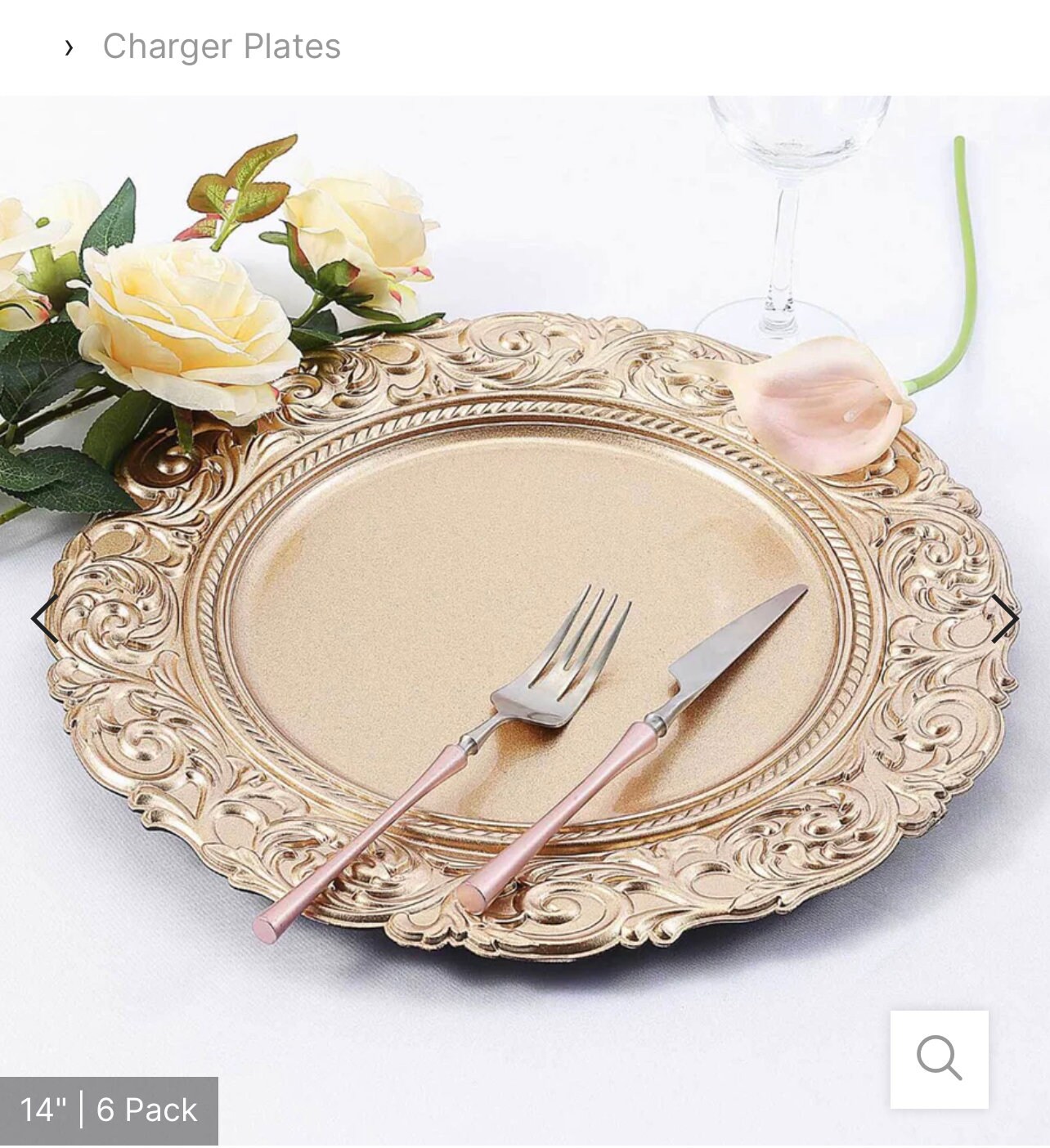 6 Pack 14 Metallic Gold Vintage Plastic Serving Plates With Engraved ...