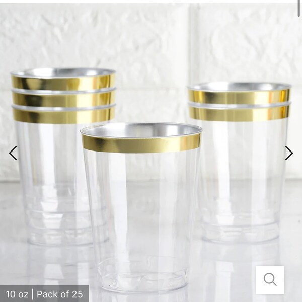 Plastic Cups With Gold Rim - Etsy