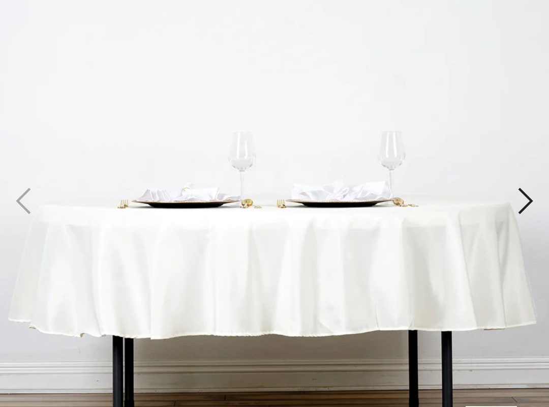 70 90108 120132 Ivory Polyester Table Linen Round Rental Available - Etsy