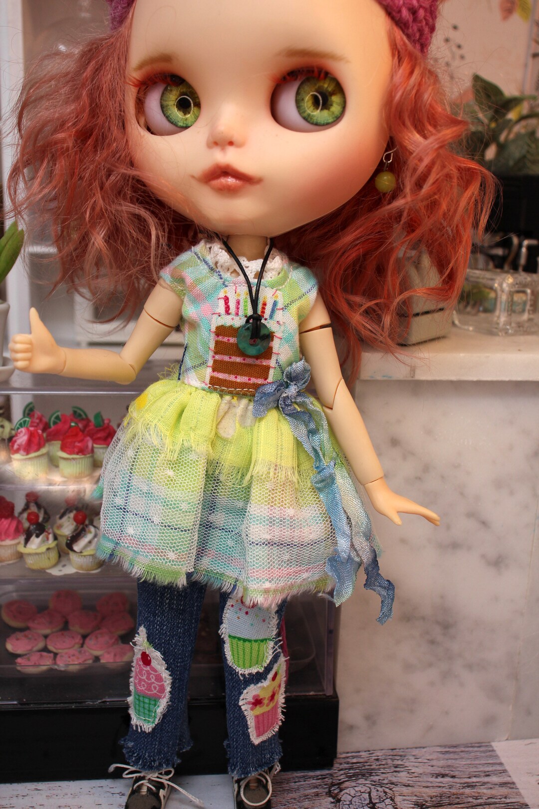 Blythe Birthday Outfit Dress Jeans Hoodie Necklace Crown for 12 Inch ...