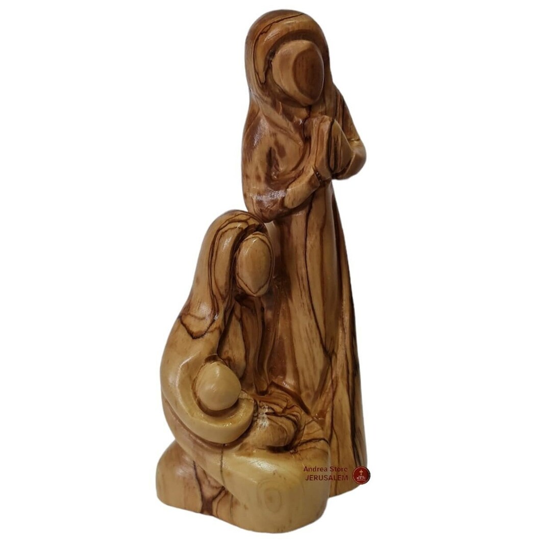 Holy Family Olive Wood Statue Handmade in Holy Land Bethlehem Size17 ...