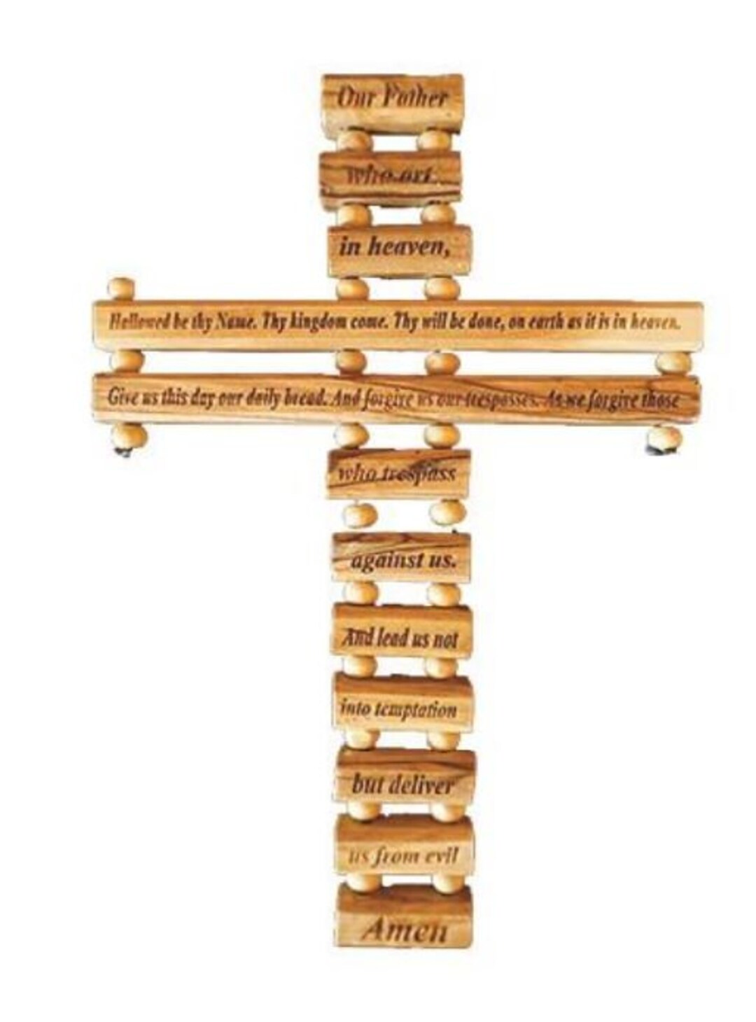Our Father Prayer Carving on Olive Wood Size 35 Cm High Hand - Etsy