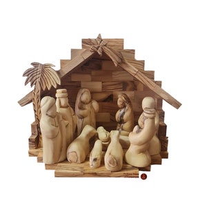 Nativity Set Olive Wood Figure Authentic Handmade in Bethlehem Size 24* ...