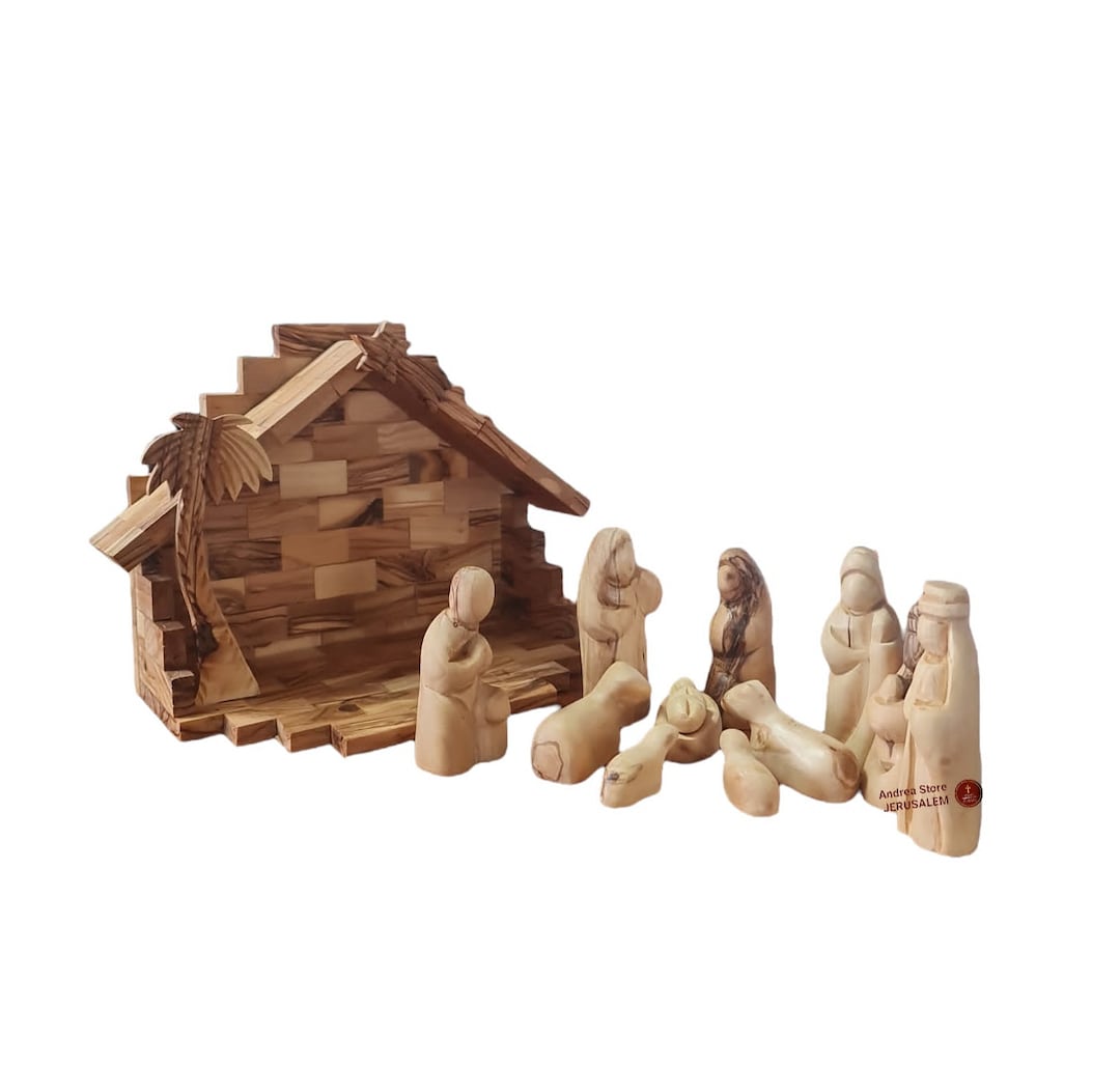 Olive Wood Nativity Set Big Size With Separate Figure Authentic Olive ...