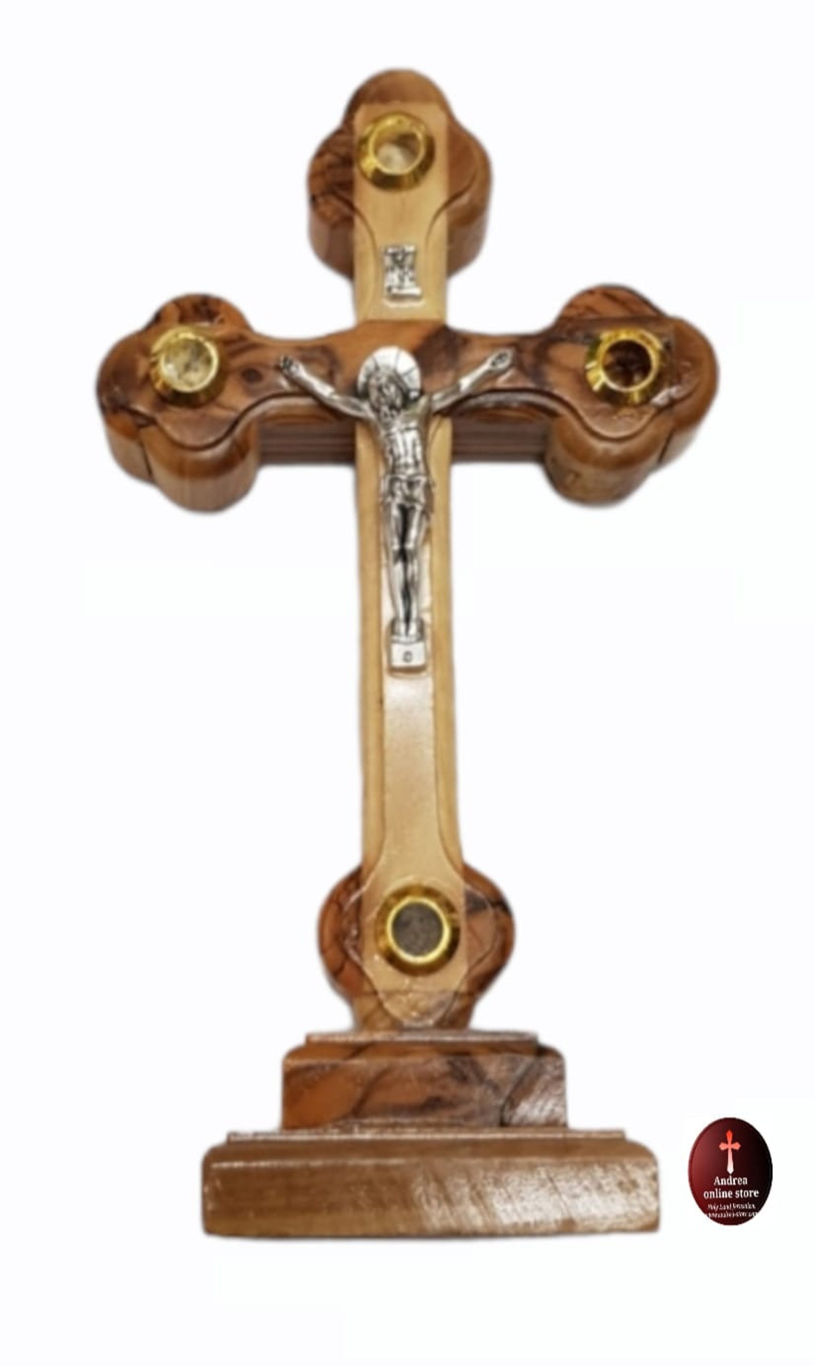 Orthodox Cross With Stand Made From Olive Wood 3 Sizes Available (12cm ...