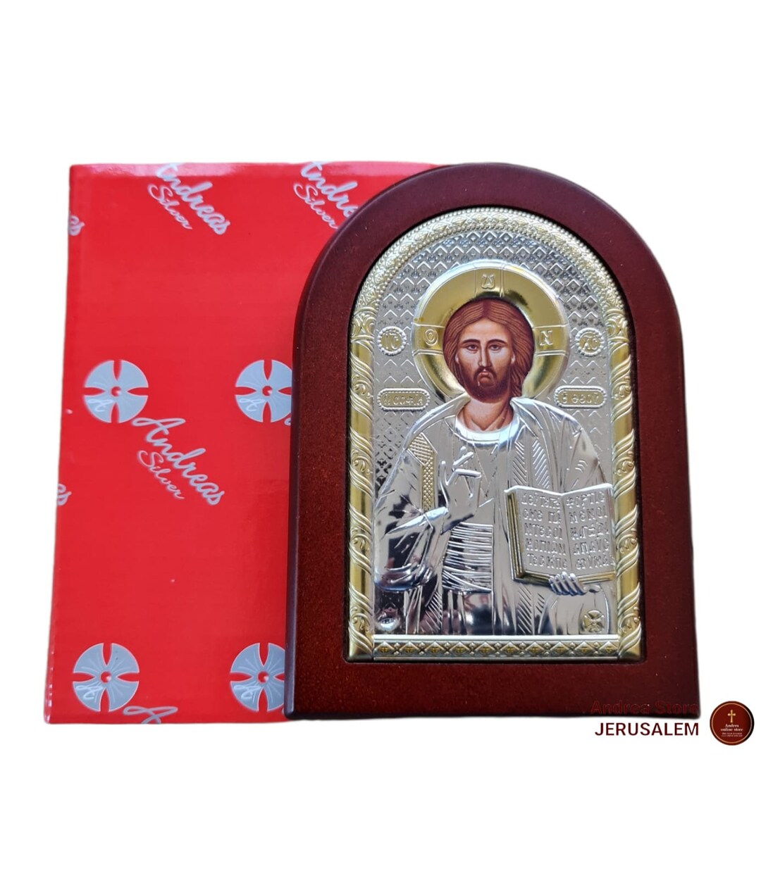 Jesus Christ - Plated Silver Icon With Stand and Gift Box Size 14*10cm ...