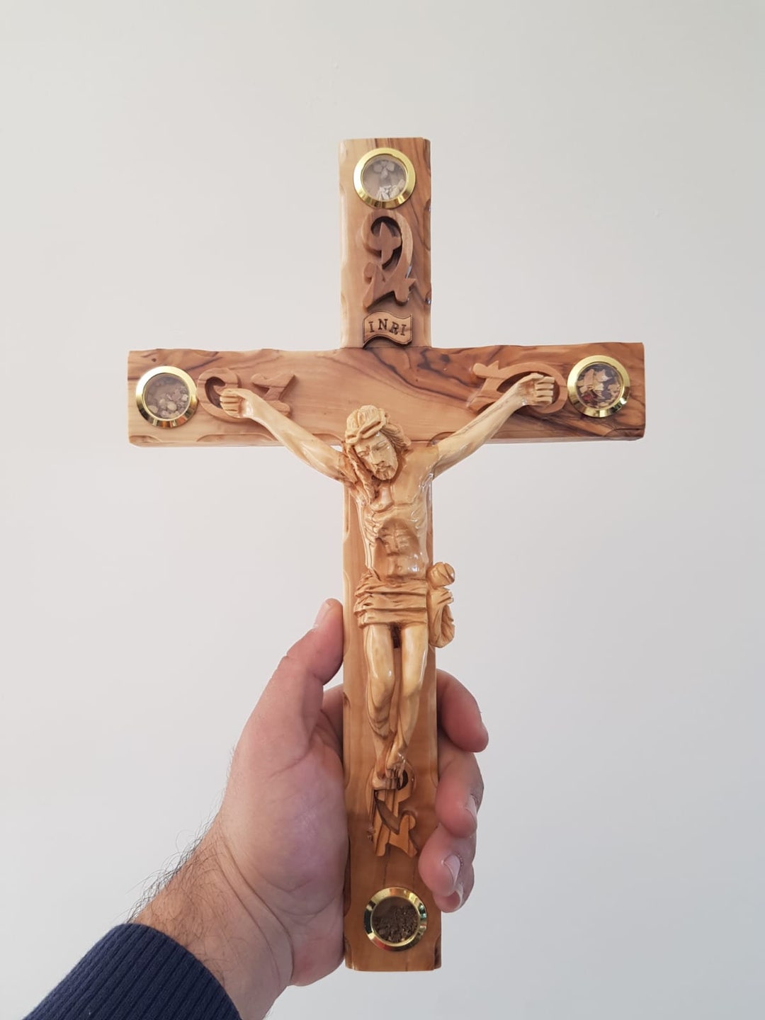 Catholic Olive Wood Cross Big Size 35cm Very High Quality Size35cm Hand ...