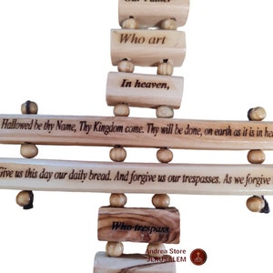 Our Father Prayer Carving on Olive Wood Size 25 Cm High Hand Made in ...