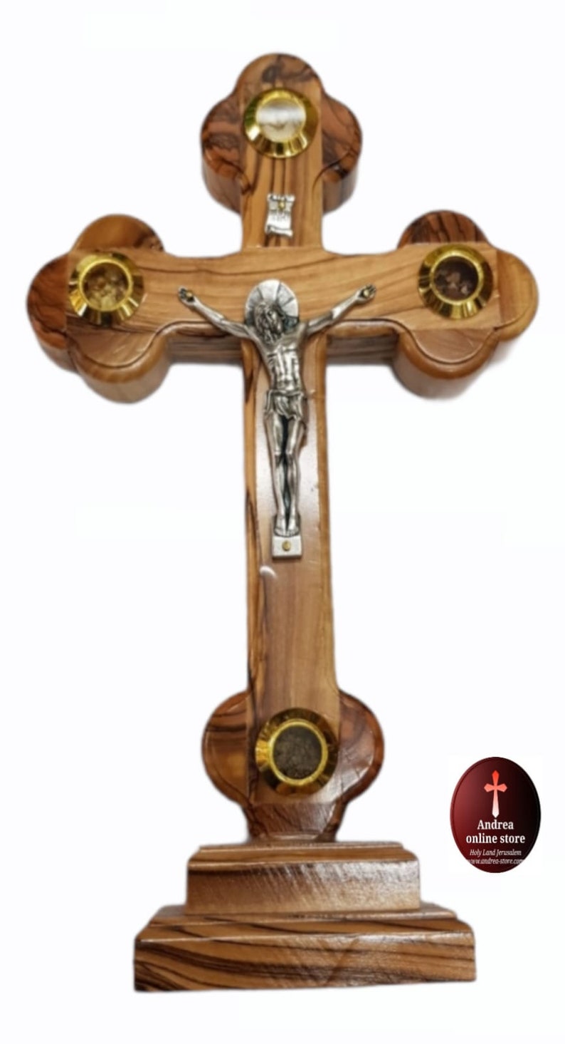 Orthodox Cross With Stand Made From Olive Wood 3 Sizes Available (12cm ...