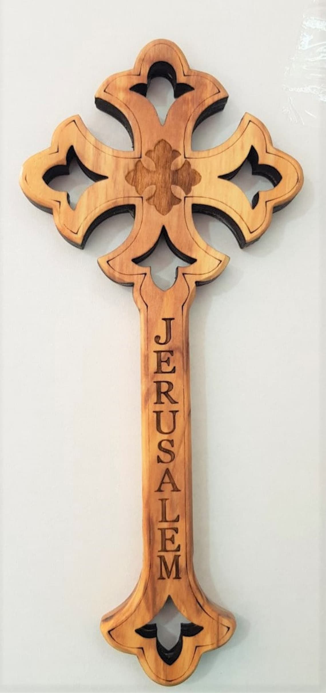 Blessing Cross From Olive Wood Laser Cut Engrave Both Side | Etsy