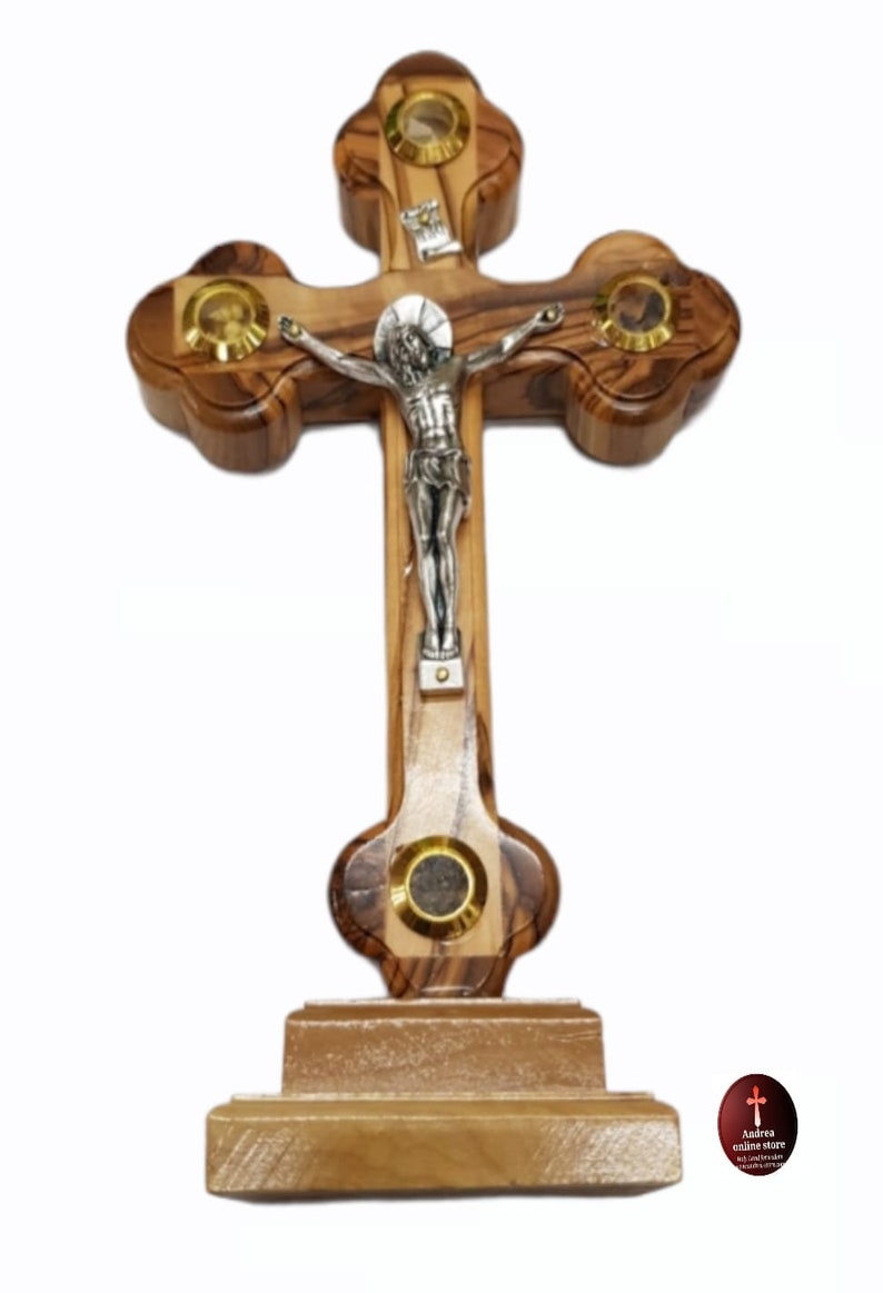 Orthodox Cross With Stand Made From Olive Wood 3 Sizes Available (12cm ...