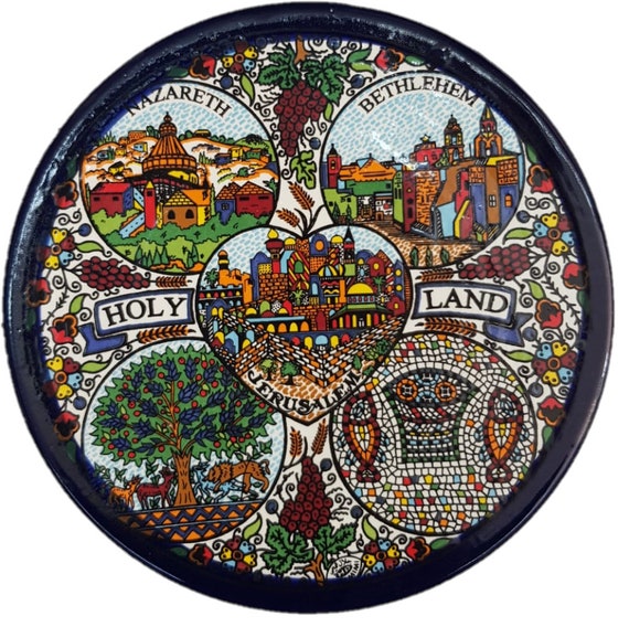 Holy Land Ceramic Plate Hand Made in Old City Jerusalem Size - Etsy