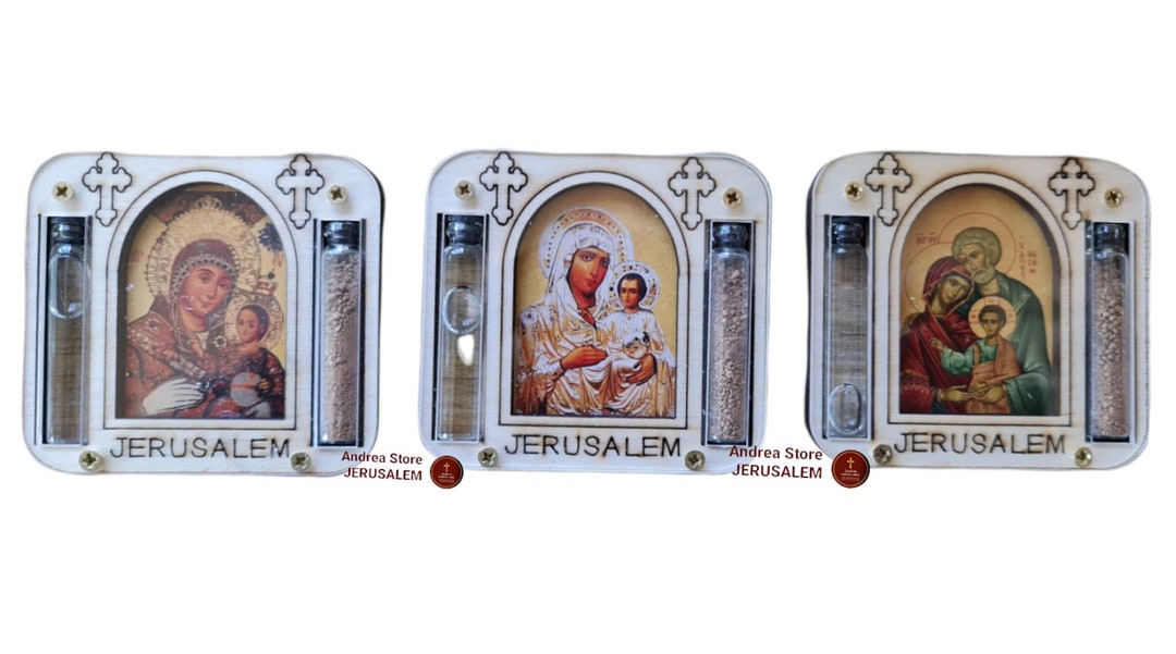 Hand Made Magnets From Holy Land Jerusalem Gift With Icon and Holy ...