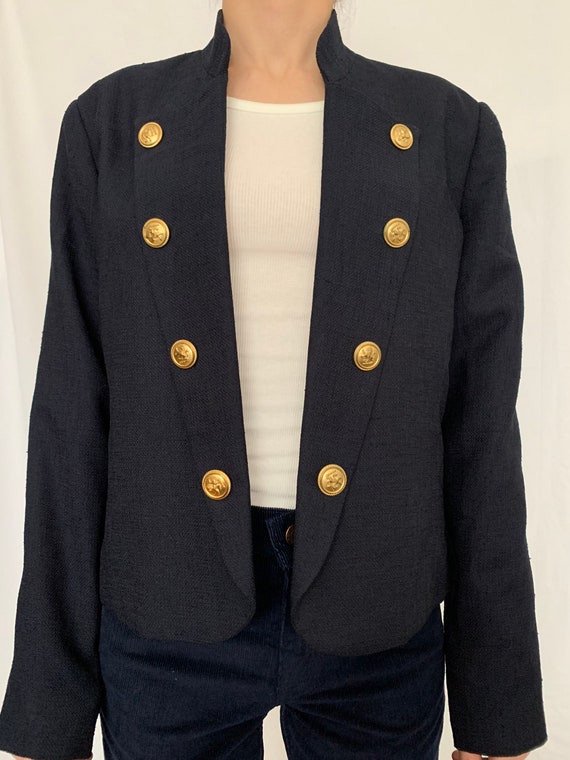 Fabulous 1980s military style Blazer with brass buttons. Size | Etsy