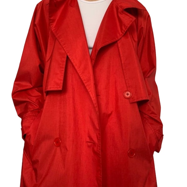 Red Trench Coat - Etsy