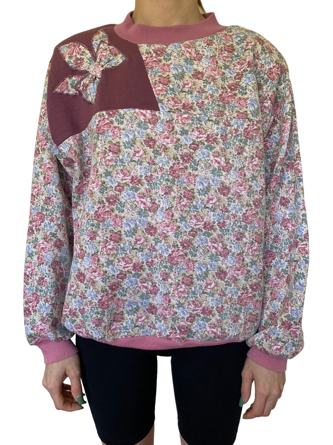 Vintage 1980s Cottage Core Floral Sweatshirt, Size 10 AU. - Etsy