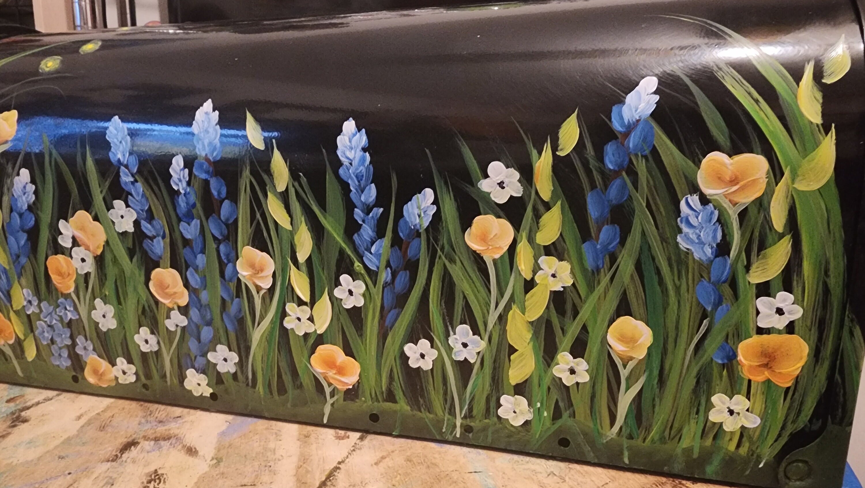 LARGE - Hand Painted Mailbox Wildflowers and Grasses. Custom Mailboxes ...