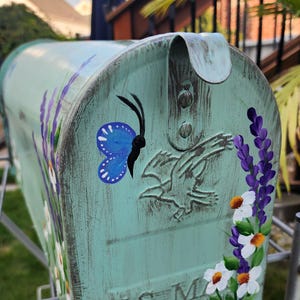 Hand Painted Mailbox Faux Weathered Patina – Custom Design Featuring ...