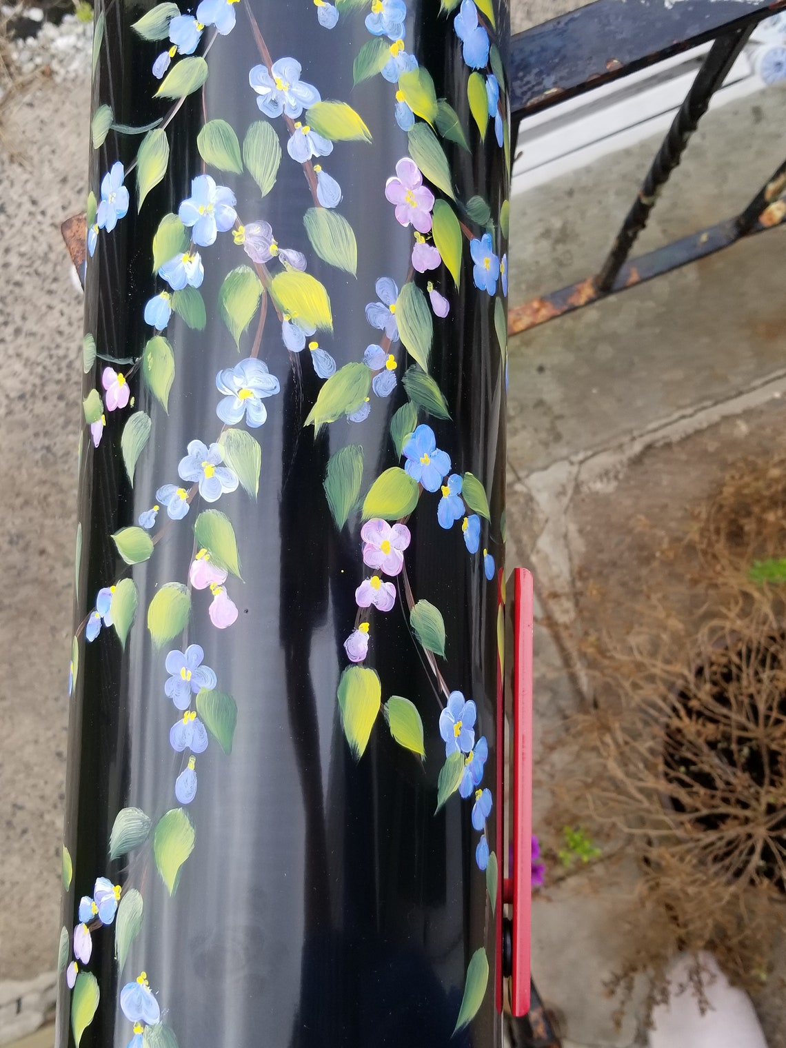 Hand Painted Mailbox Custom Mailbox Purple and Pink Flowers - Etsy