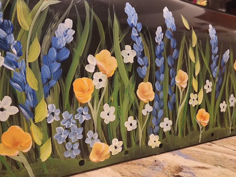 LARGE - Hand Painted Mailbox Wildflowers and Grasses. Custom Mailboxes ...
