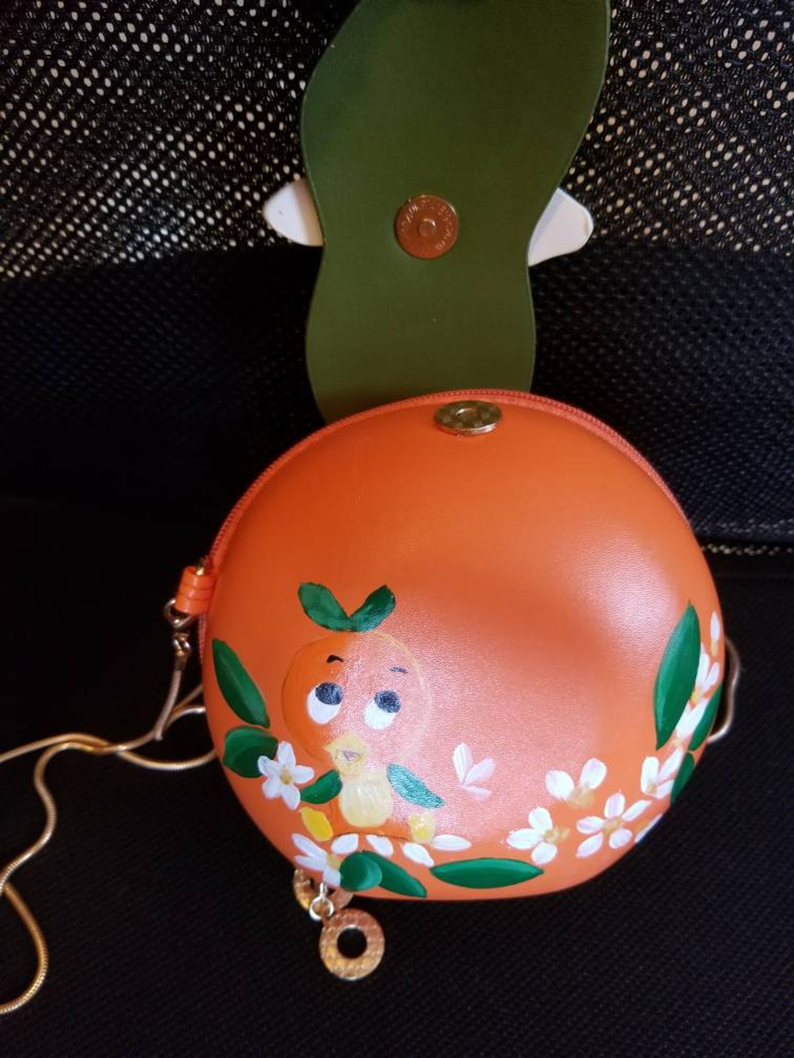 Adorable hand painted Orange bird inspired purse hand bag PU | Etsy