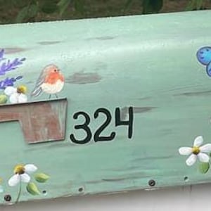 Hand Painted Mailbox Faux Weathered Patina – Custom Design Featuring ...