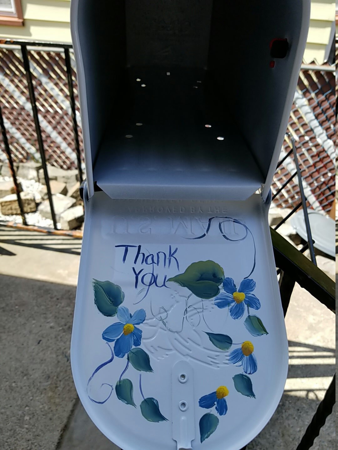 Hand Painted Custom Mailbox Blue Daisies Daisy Housewarming | Etsy