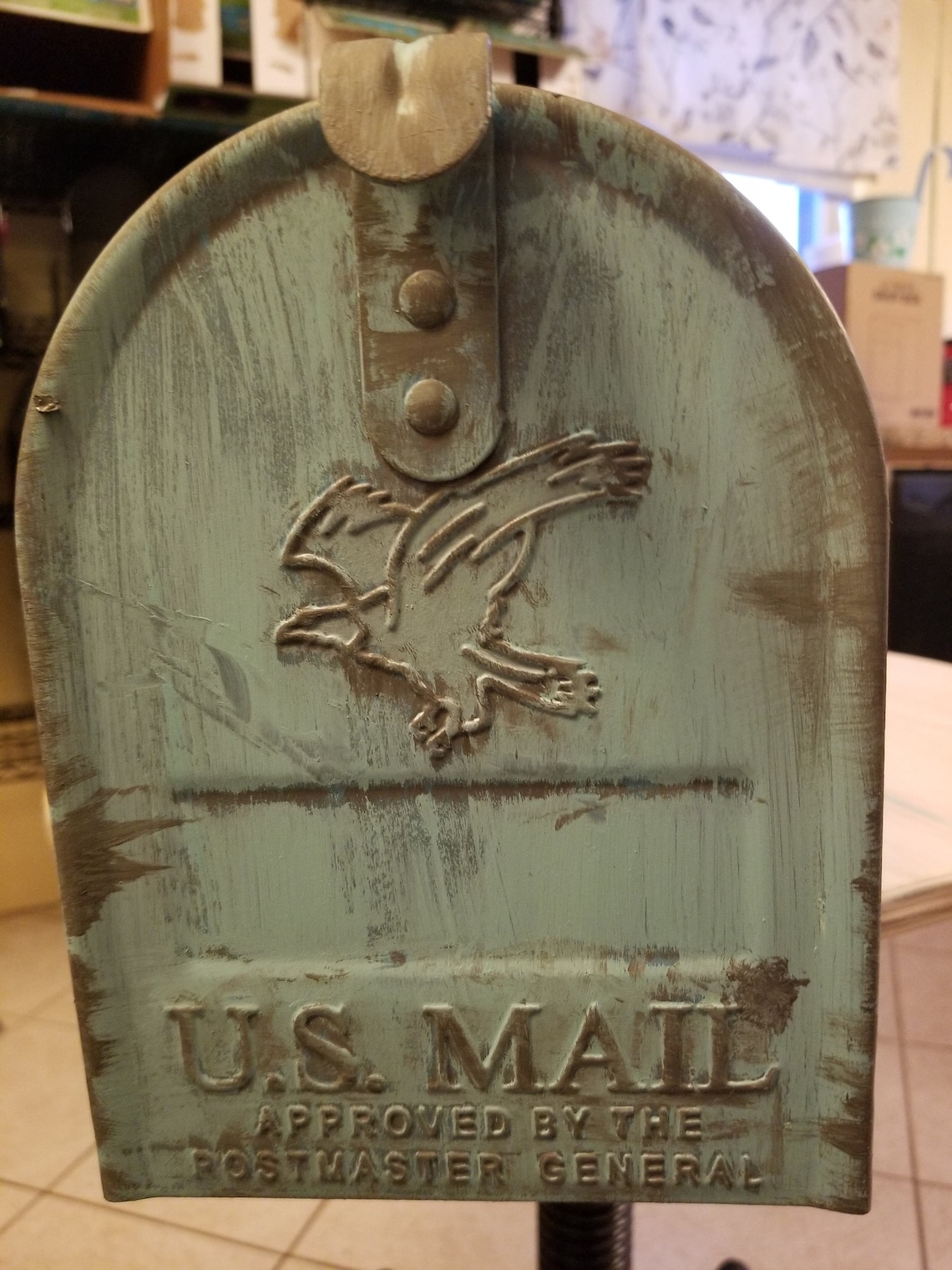 LARGE Hand Painted Mailboxes Faux Weathered, Patina Custom Mailbox ...