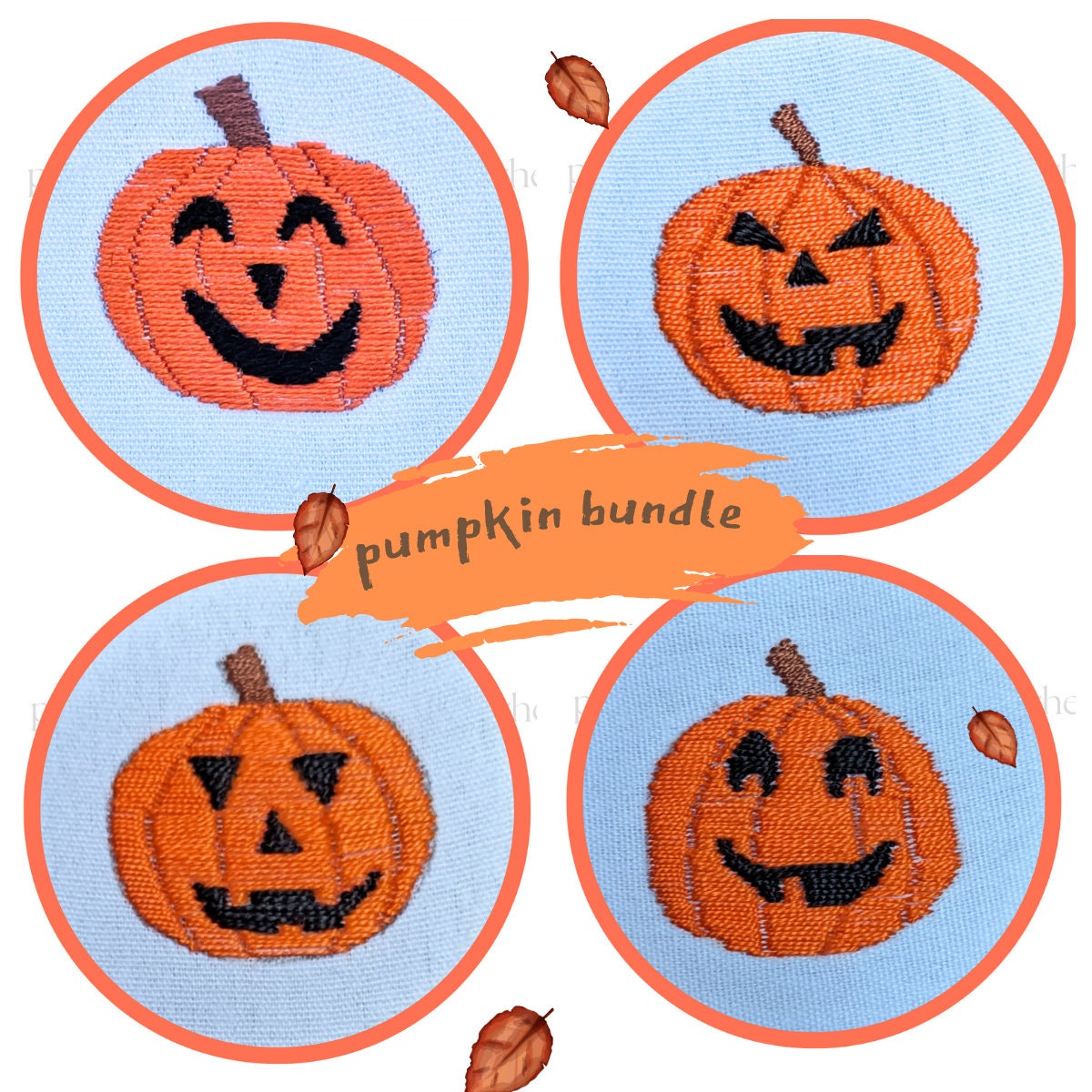 Easy Pumpkin Embroidery Pattern Bundle Pumpkin Embroidery - Etsy