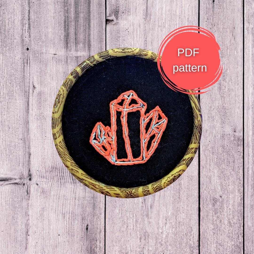 Mini Travel Embroidery Hoop Pattern | Easy Embroidery Pattern | Neon ...
